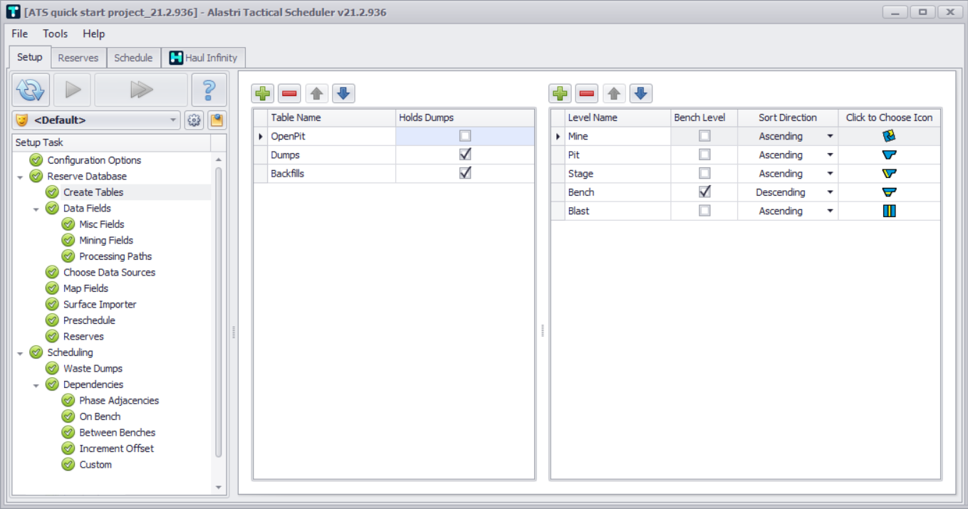 2. Create Tables step