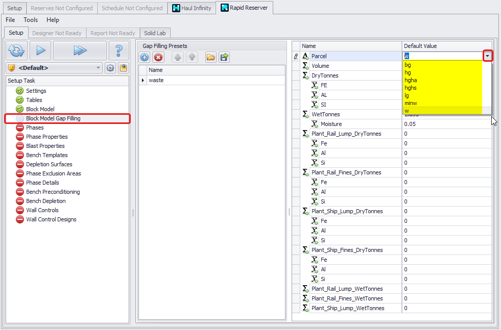 Block Model Gap Filling