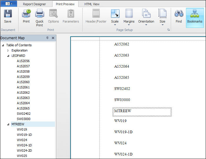 Bookmarks and Document Map