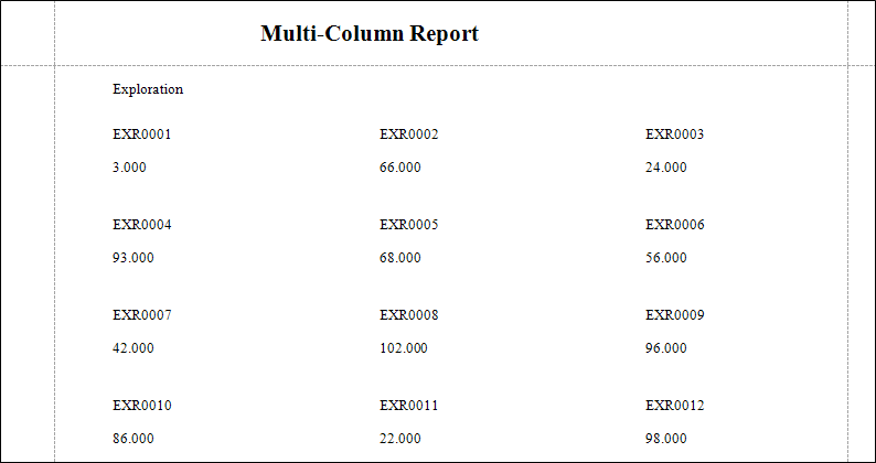 Multi-Column Report