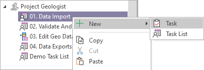Adding tasks to a task list
