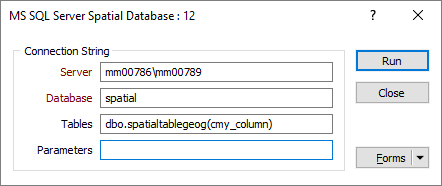Spatial Database Settings